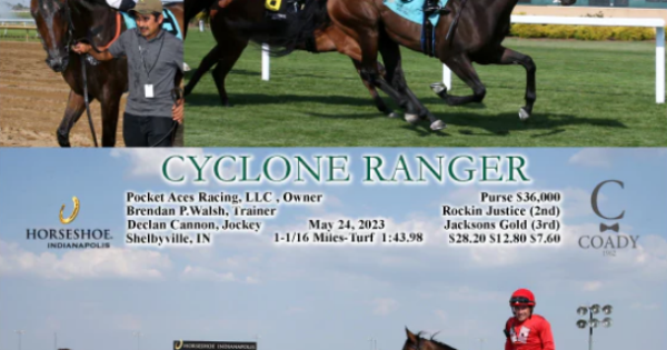 Cyclone Ranger Wins Allowance at Horseshoe Indy - Pocket Aces Racing